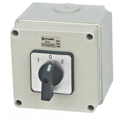 20a 3 position changeover switch IP66