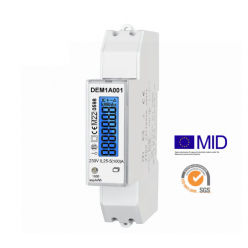 100A Single Phase Bi-directional MID Certified kWh Meter
