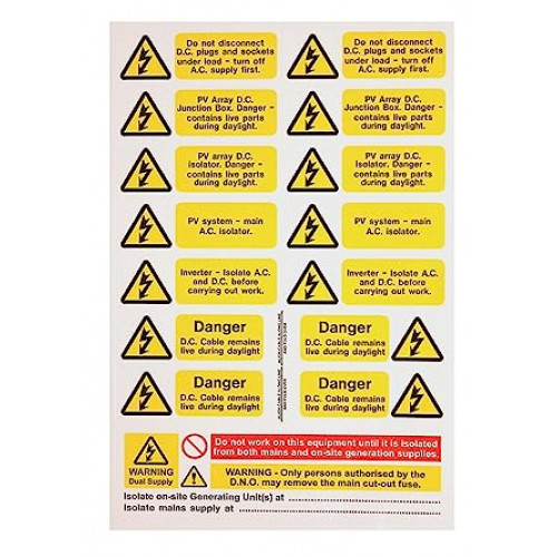 Buy Solar Warning Labels